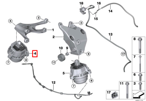 NEW BMW 5 G30 RIGHT SIDE ENGINE MOUNT BRACKET 22116860478 6860478 ...