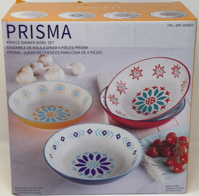 Baum Prisma Dinner Bowl 4 Piece Stoneware Set Paster Cereal Plate ...