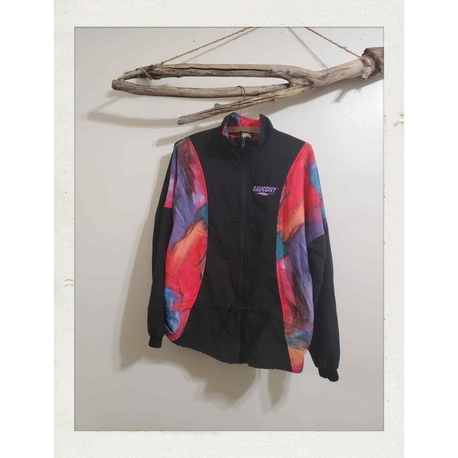 Saucony Vintage 90s Tie Dye Multi-Color Windbreaker Running Lightweight ...