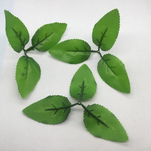 20pcs Artificial Green Plants Elegant Decorate Trident Leaf Rose Peony ...
