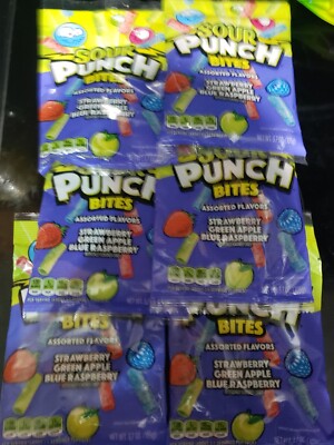 *6 Pack* Sour Punch Bites Chewy Candy Assorted Fruity Flavors Candy | eBay