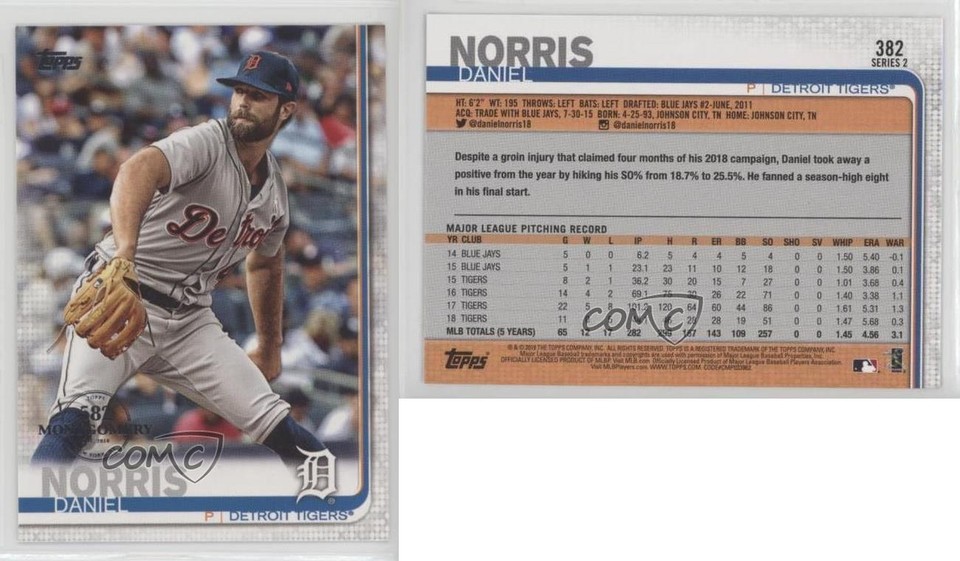 2019 Topps Factory Set 582 Montgomery Club Daniel Norris #382 fm0 | eBay UK