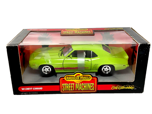 Ertl, American Muscle, STREET MACHINES, 1969 Lime Green Chevy Camaro, 1 ...
