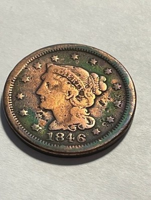 1846 Braided Hair Large Cent/Small Date/VG++/Stain #10838 | eBay