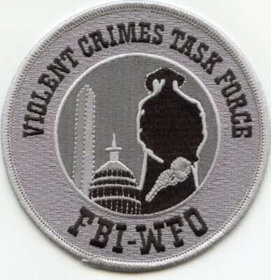 FBI WASHINGTON DC VIOLENT CRIMES TASK FORCE gray background POLICE ...