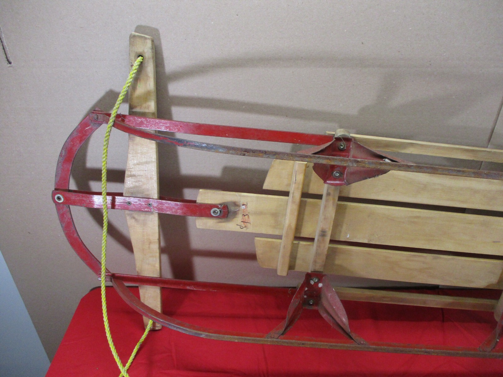 Vintage AMERICAN CLIPPER Wooden Sled with Metal Rails 61" Long by ...