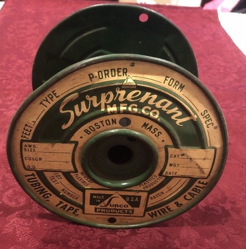 Vintage / Antique Surprenant Mfg. Metal Cable Spool, Surco Products ...