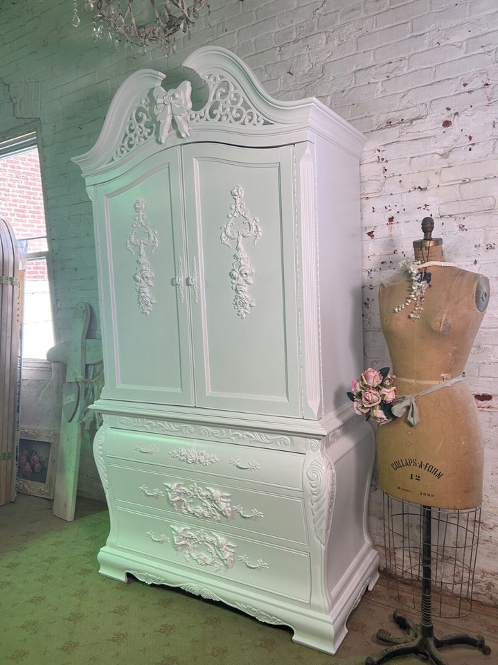 French Armoire Painted Cottage Chic Shabby French Romantic Armoire ...
