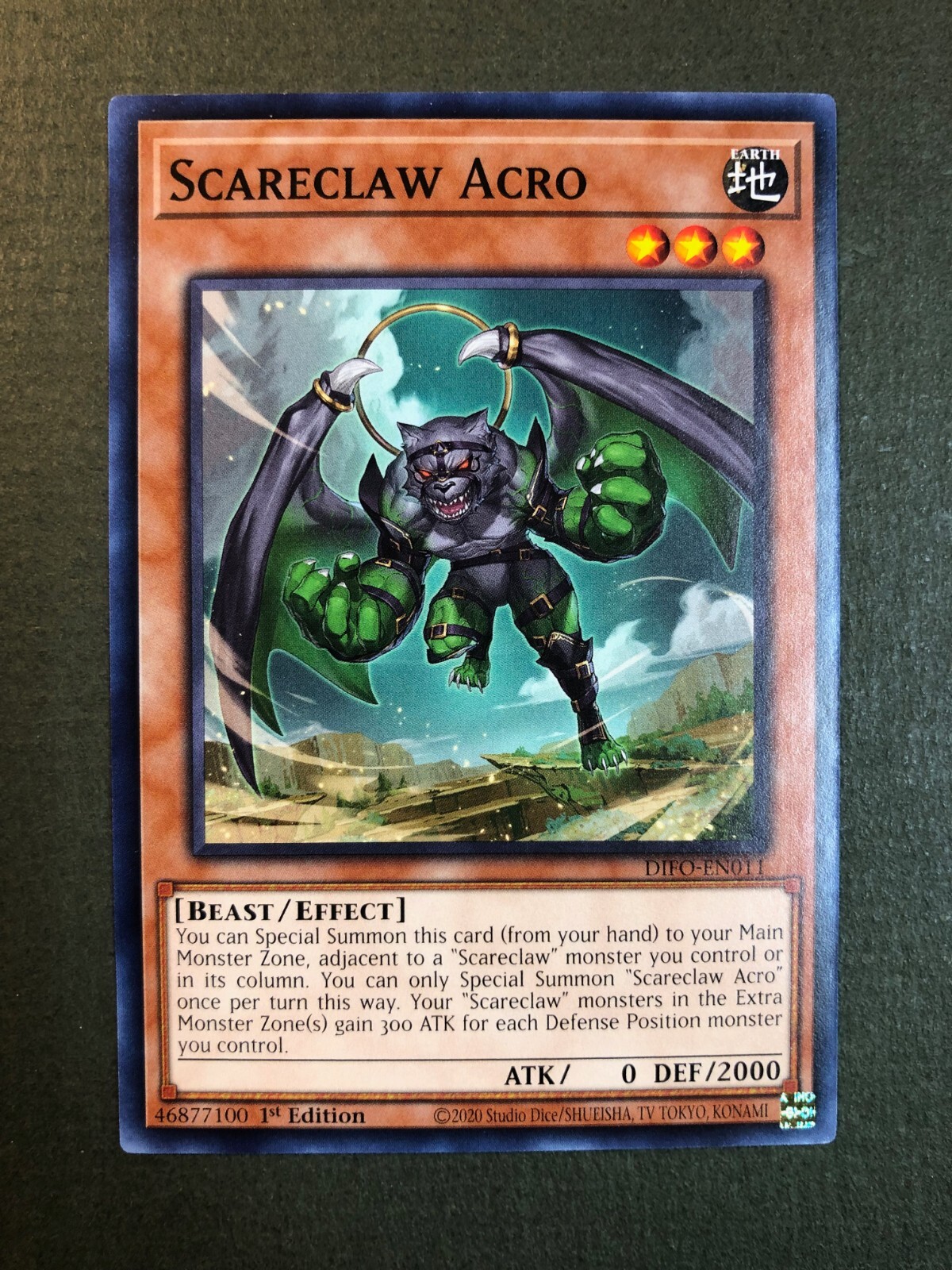 Yugioh Scareclaw Acro - DIFO-EN011 - Common - 1st Edition (Pack Fresh ...
