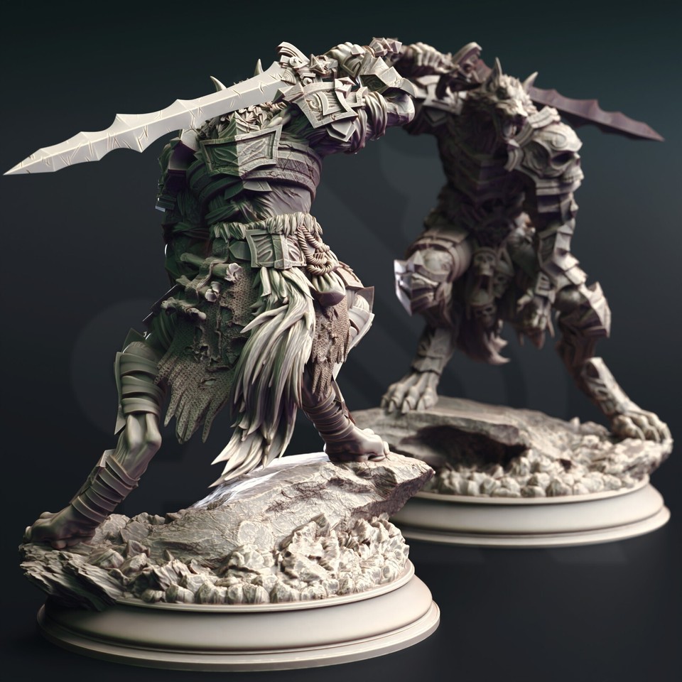 Corsicus Werewolf Knight Fighter Paladin Barbarian Miniature | D&D DnD ...