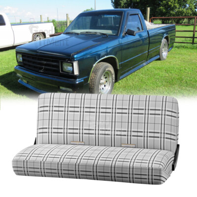 Full Size Bench Seat Cover Front Gray & Black Plaid Truck Pickup For ...
