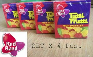 4 x Jelly Fruit Pastilles Gummy Candy Pack Tutti Frutti Gummi Red Band ...