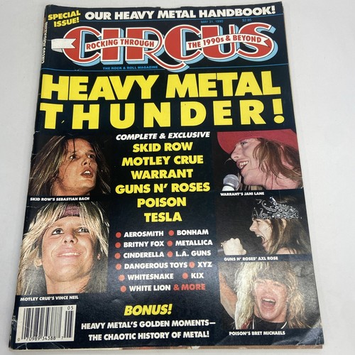 Circus Rock ‘n’ Roll Magazine May 31, 1990 Skid Row Motley Crue Poison ...