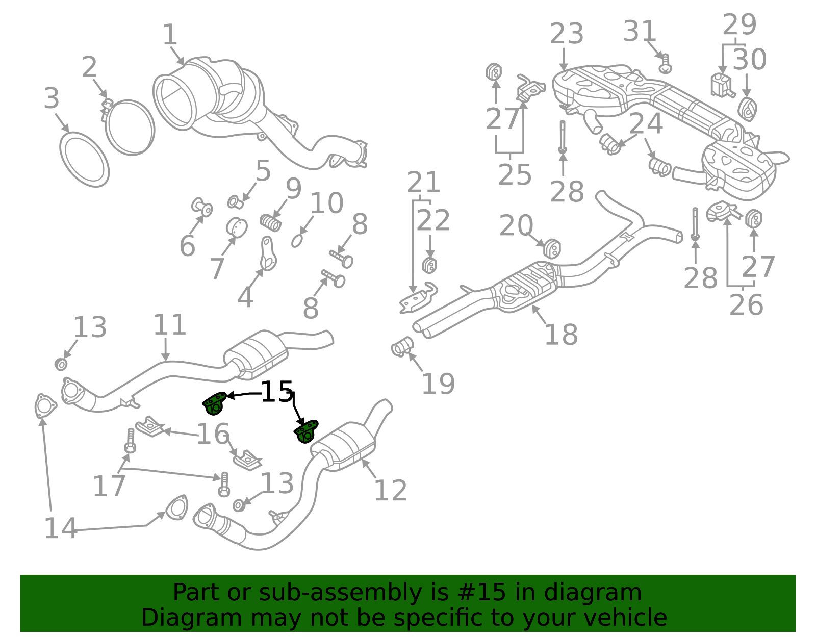 Audi+A4+B9+Exhaust+System+Front+Muffler+Support+Hanger+4M0253099+OEM ...