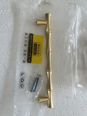 6 Pack 5” Center Matte Gold Modern T-Bar Cabinet Hardware Pull Handle ...