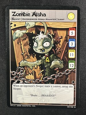 Neopets Zombie Aisha 39/100 The Haunted Woods Neopet Non Holo Rare | eBay