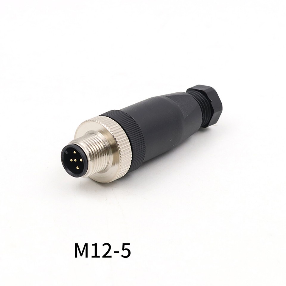 M12 Sensor Connector 4/5/8/12 Pin Male/Female Straight/Right Angle Plug ...