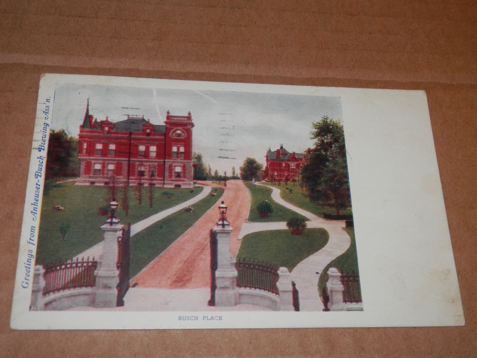 ST. LOUIS MISSOURI - 1908 POSTCARD - BUSCH PLACE - ANHEUSER-BUSCH ...