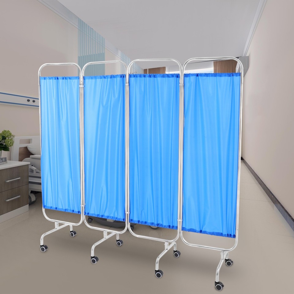 4-panel Medical Privacy Screen With Wheels Privacy Screen Room Divider ...