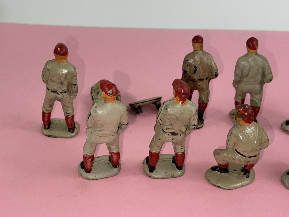 RARE AUBURN RUBBER TOY BASEBALL Figures Lot Of 13 RED capPlayers 1930 ...