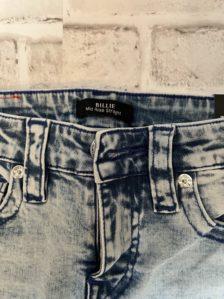 True Religion Jeans Women's 26 Light Blue Billie Mid Rise Straight NEW ...