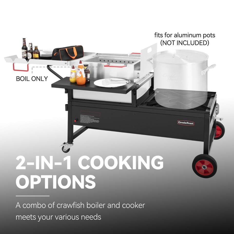Creole Feast 90 Qt Crawfish Boiler and Cooker Combo Propane Gas Cooker ...
