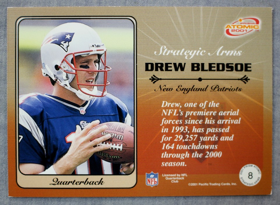 Drew Bledsoe Patriots Buffalo Bills 2001 Prism Atomic Strategic Arms ...