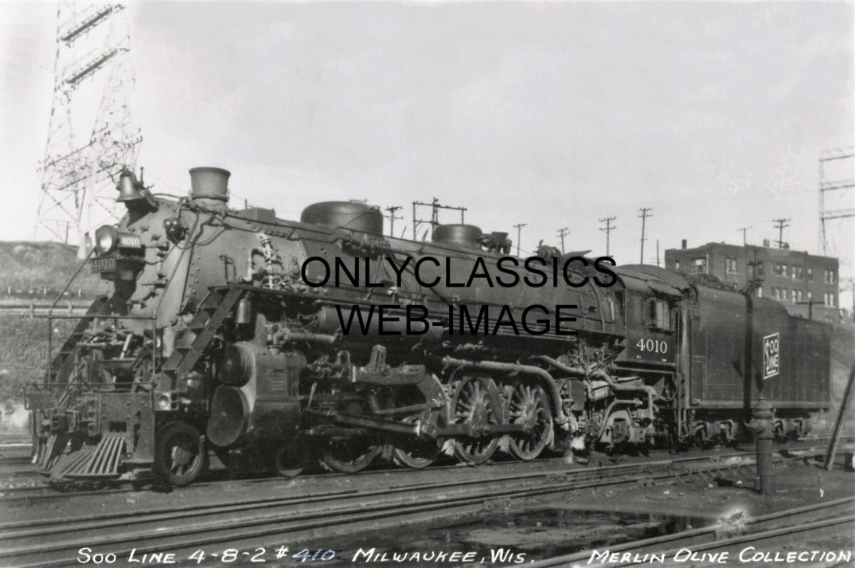 1928 SOO LINE Mountain Locomotive 4-8-2 #410 MILWAUKEE WI Photo ...