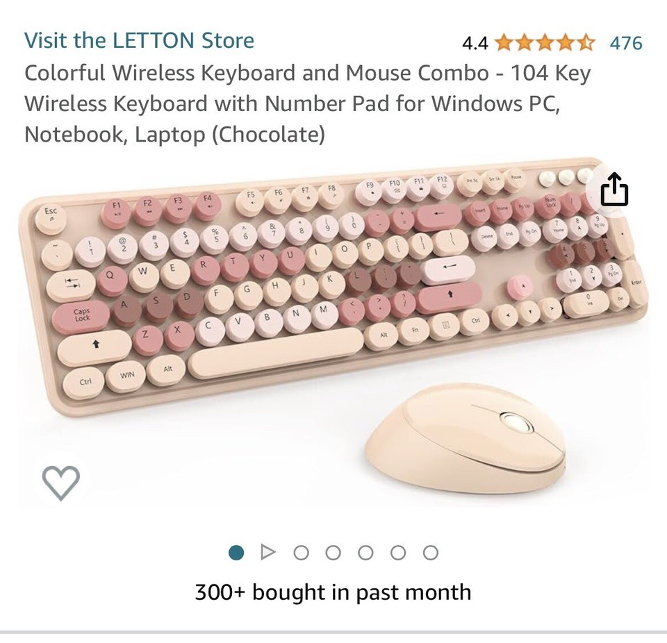Letton Colorful Wireless Retro Keyboard And Mouse | eBay