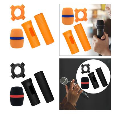 Handheld Mic Protection Sleeve Microphone Windscreen and Anti Roll Ring ...