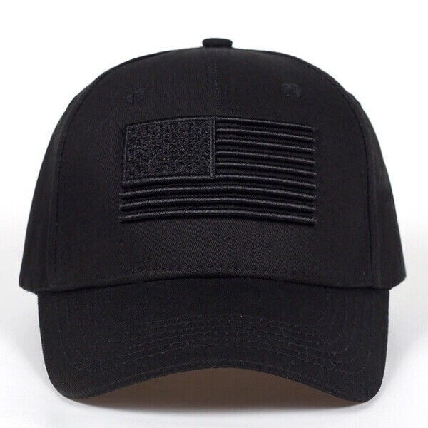 New USA Tactical American Flag US Patch Black Cap Hat Army Military | eBay