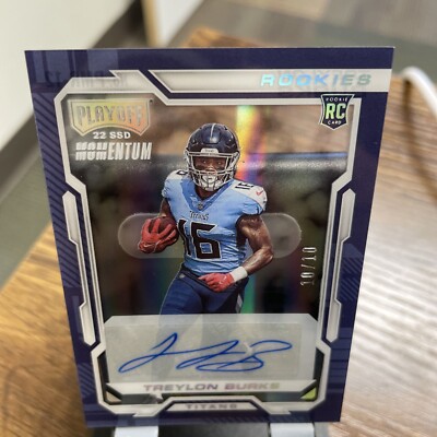 Treylon Burks RC Auto /10 SSP MINT rookies MOMENTUM 2022 Chronicles ...