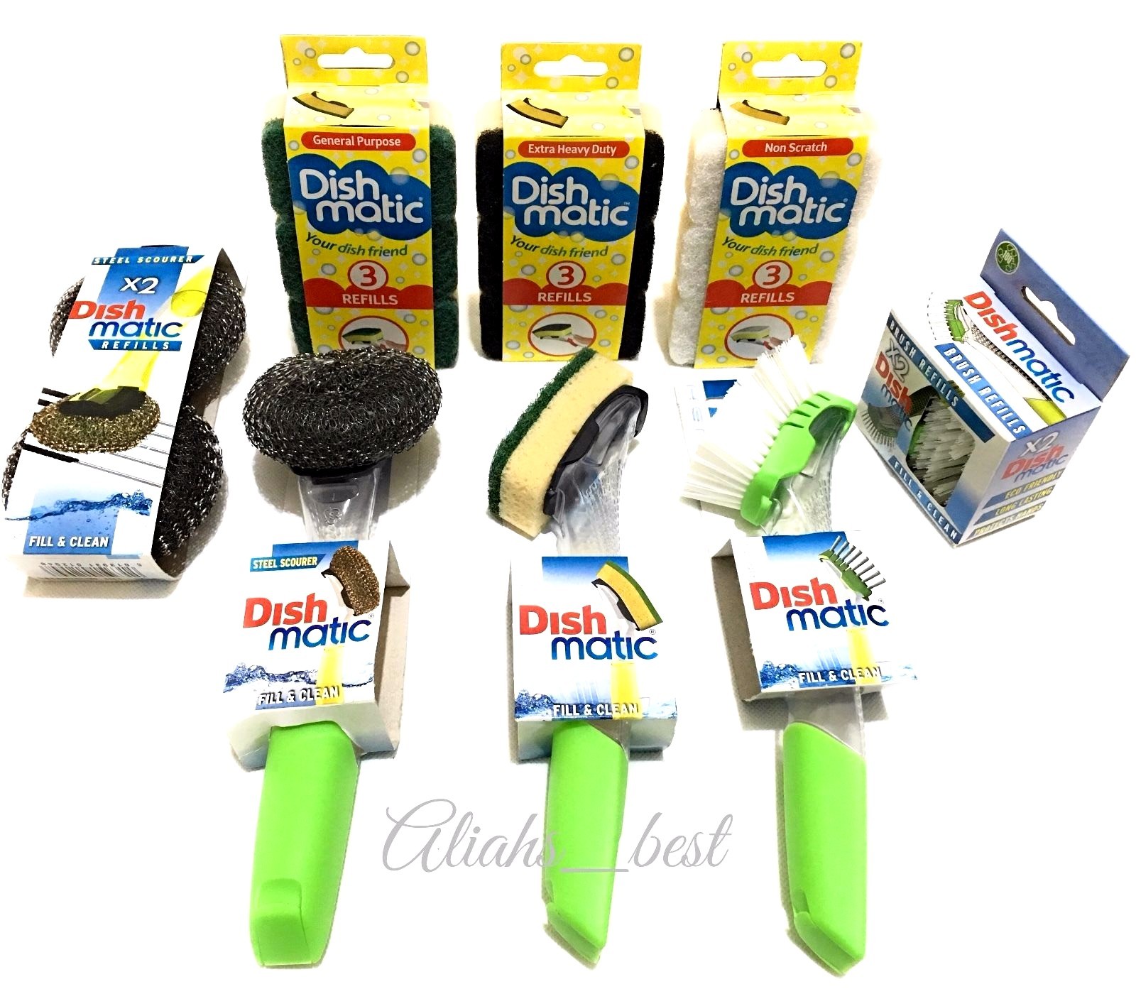 Dish Matic Washing Up Sponge Dispenser Brush Liquid Quality Sponge ...