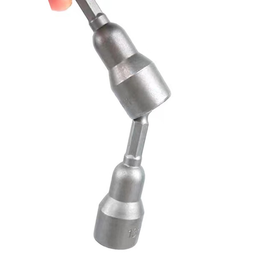 2pcs 1/4" Impact Driver Bit Set - 10mm Nut Driver, Magnetic Socket, One ...