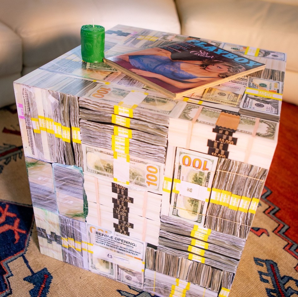 Hush Money Money Cube End Table – Hyper Realistic From All Sides Fast ...