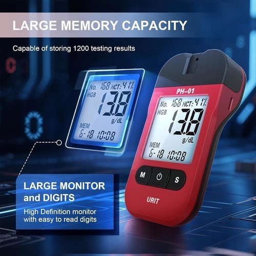 URIT Hemoglobin Analyzer Fast HB Testing Kit with 25 Test Strips，Anemia ...