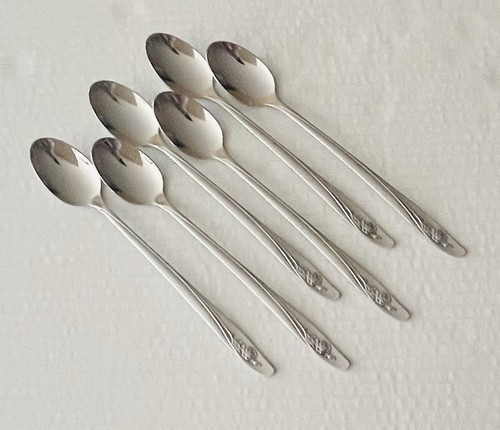 Oneida Stainless Roseanne 6 Iced Tea Spoons Glossy | eBay