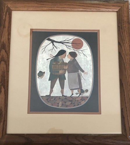 R Davey Folk Art Print A Bushel And A Peck Framed 18" x 16" Primitive ...