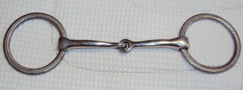SHOWMAN Fancy Engraved Silver Show Snaffle Bit - BRAID DESIGN - 5 1/2 ...