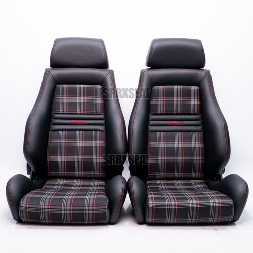 Authentic Recaro LSB VW GTI Red Tartan Seat Trim | Leather | Adjustable ...
