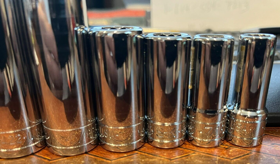 SK Deep Socket Set 3/8 Drive SAE 3/8" thru 13/16" 12 Point-USA NICE ...