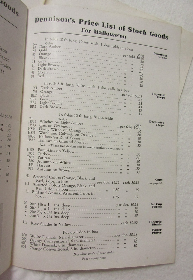 ORIGINAL 1920 DENNISON'S BOGIE BOOK ~ HALLOWEEN & THANKSGIVING ~ PARTY ...