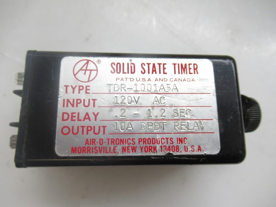 AIR-O-TRONICS Solid State Timer TDR-1001A5A 120VAC 2- 1.2 SECONDS 10A ...