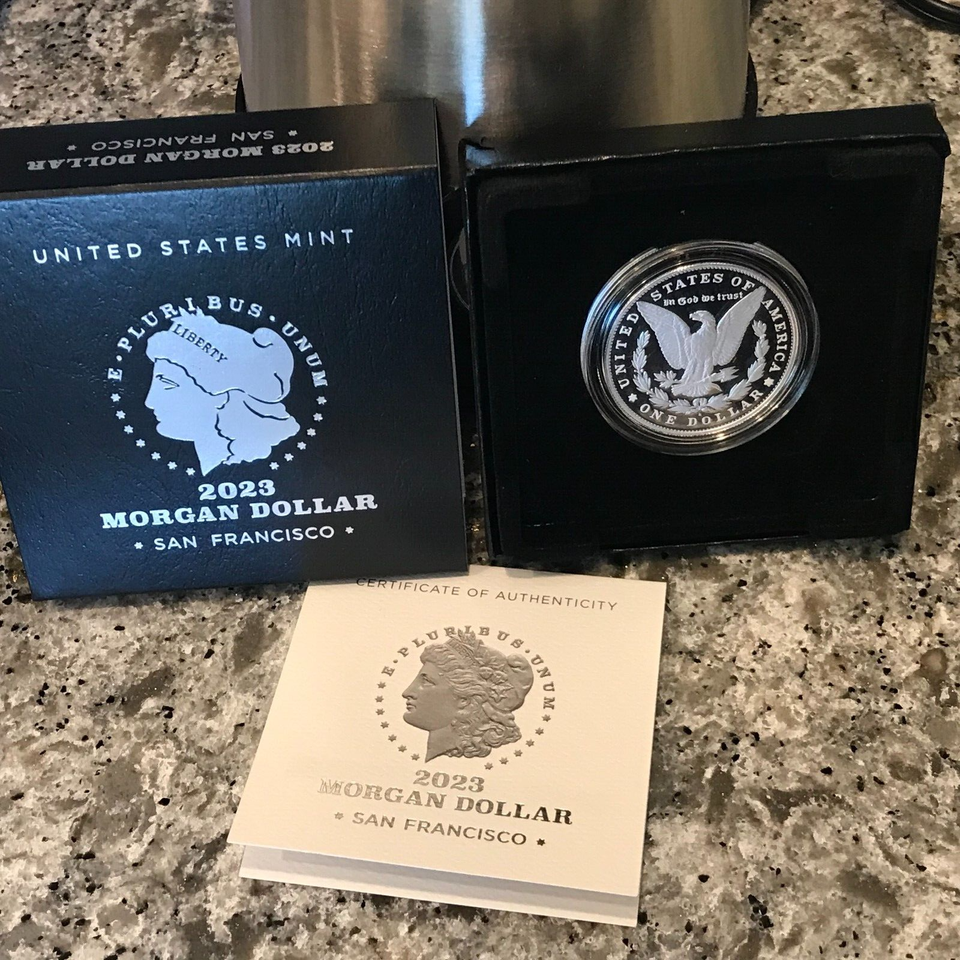 IN HAND!! 2023 S $1 SILVER PROOF MORGAN DOLLAR WITH OGP-BOX AND COA ...