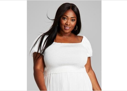 And Now This Trendy Plus Size Smocked Top - Cream Sz-1XL NWOT | eBay