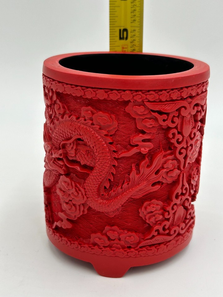 Yangzhou Lacquerware Dragon Pen Pencil Brush Holder | eBay
