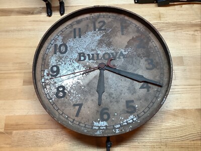Antique Bulova Wall Clock The Lackner Company | eBay