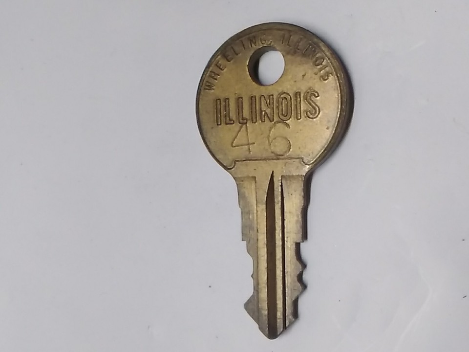 ILLINOIS Lock Key # J348 J 348 Slot Machine Jukebox Wallbox Arcade Coin ...