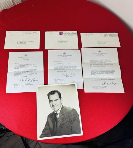 Lot 3 VP Richard Nixon Signed Letters Signed + Photo Autograph Vice ...