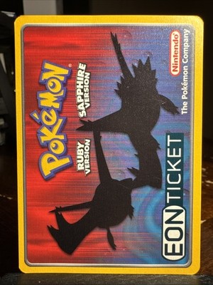 Pokemon Eon Ticket Promo E-Reader E Card Ruby & Sapphire GBA 2003 | eBay